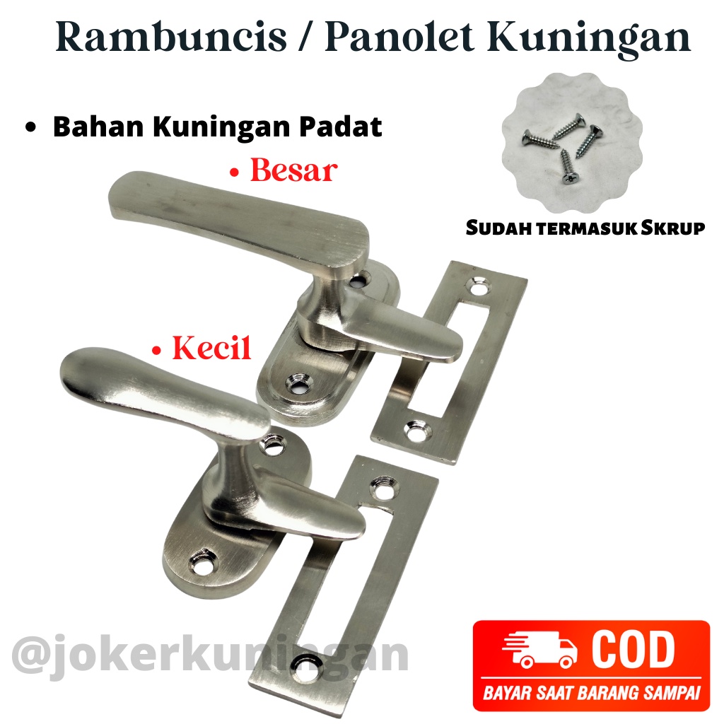 Jual Grendel jendela grendel lemari Rambuncis JUMBO Kuningan Tebal ...