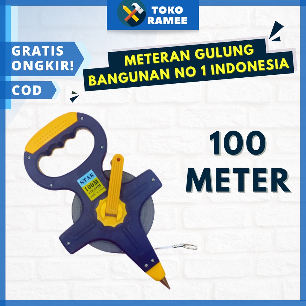 Jual Meteran Plat Besi Tanah Tancap Gulung Roll 50M 100M Alat Perkakas ...