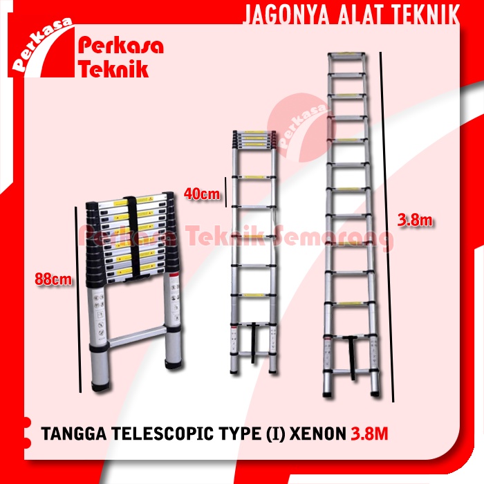 Jual Tangga teleskopik 3,8 meter XENON telescopic ladder 3,8Meter ...