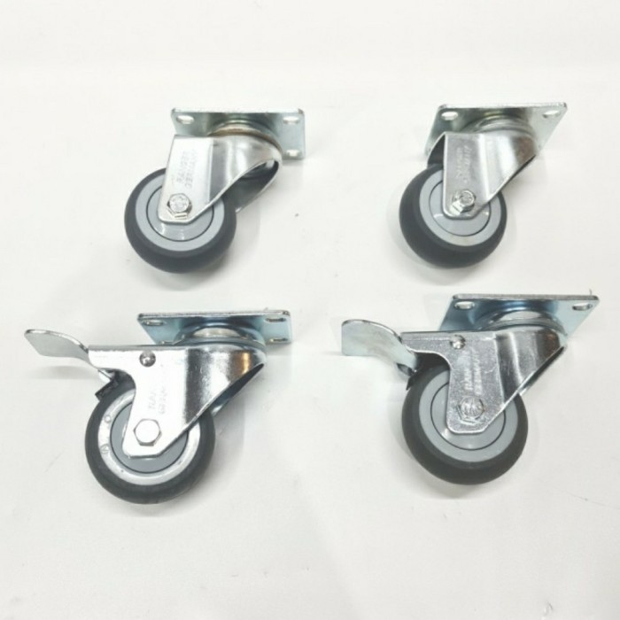 Jual Roda Trolley Lemari Karet 3" 2Rem& 2hidup | Shopee Indonesia