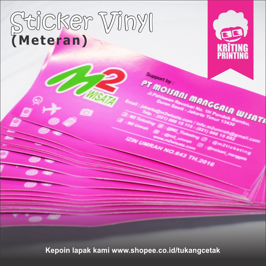 Jual Cetak Sticker Vinyl & Transparant Meteran (FREE DESIGN) | Shopee ...