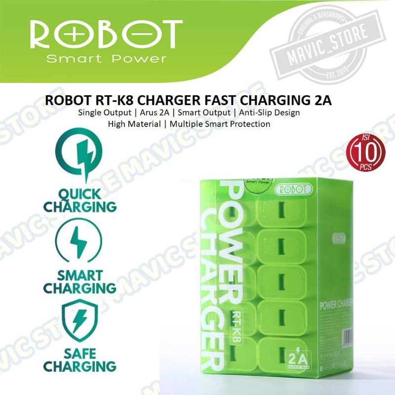 Jual adaptor charger robot RT-K8 original 1box isi 10pc | Shopee Indonesia