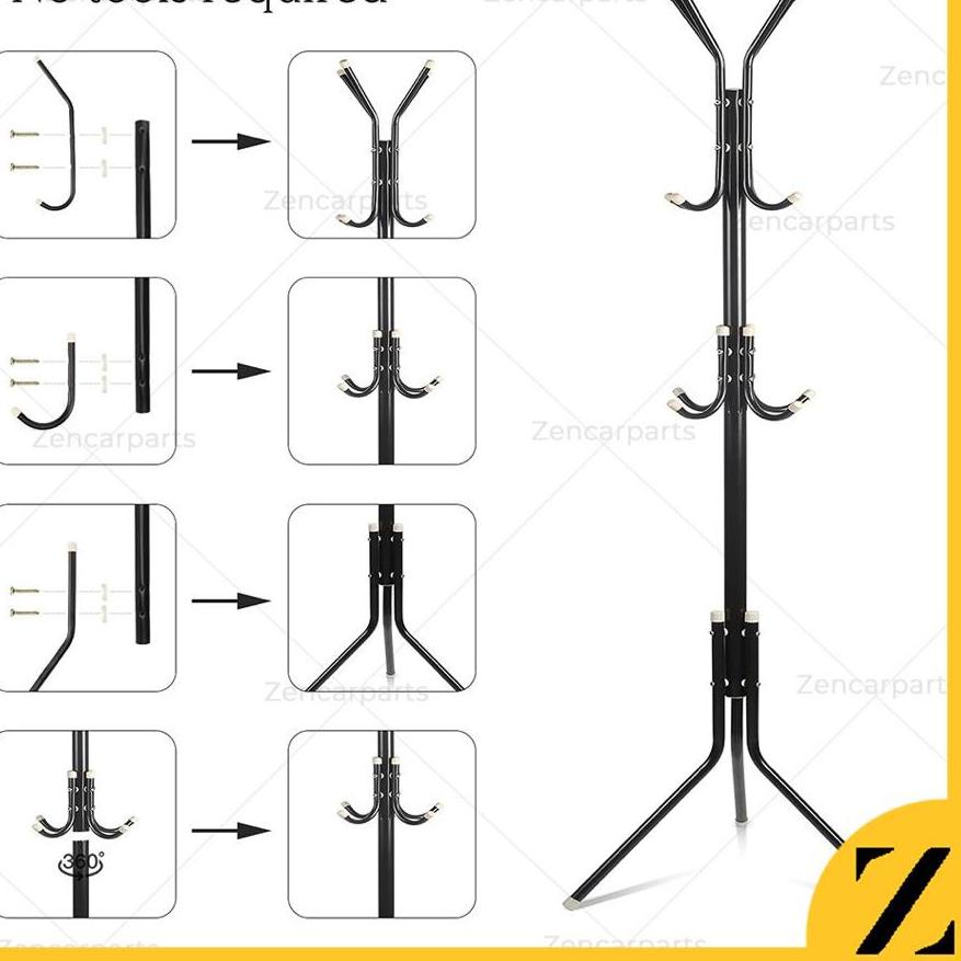 Jual Model Baru Rak Gantungan Baju 9 Slot Tiang Hanger Hook Besi ...