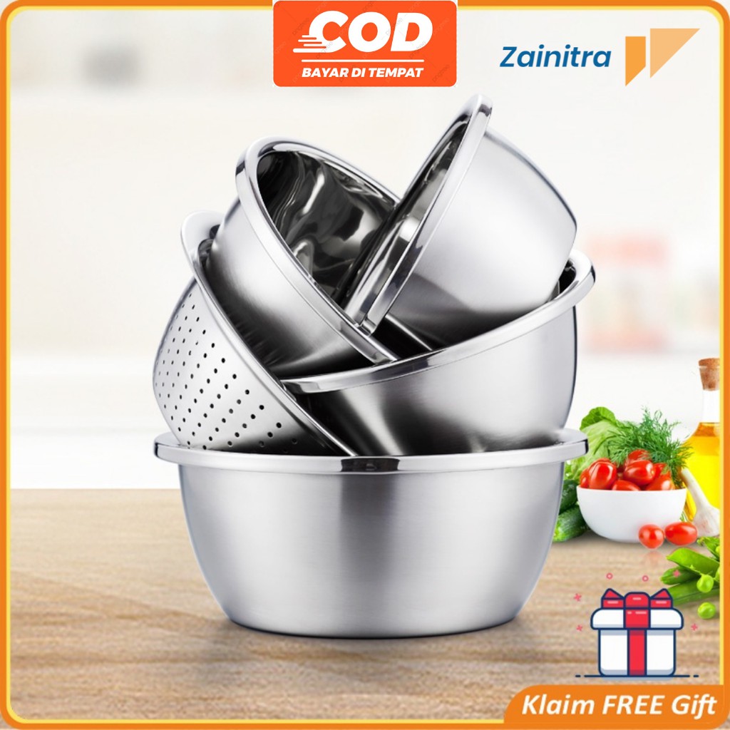 Jual BASKOM PANCI SUSUN STAINLESS STEEL 5 IN 1 SERBAGUNA SARINGAN BUAH ...