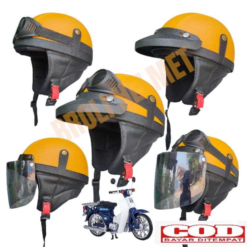 Jual HELM RETRO CHIP CLUB KULIT BISA COD!!! HELM RETRO CHIP/helm ...