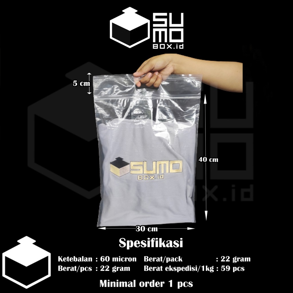 Jual Plastik Pe Klip Plong 30x45 40 5 Ziplock Kemasan Packing Baju
