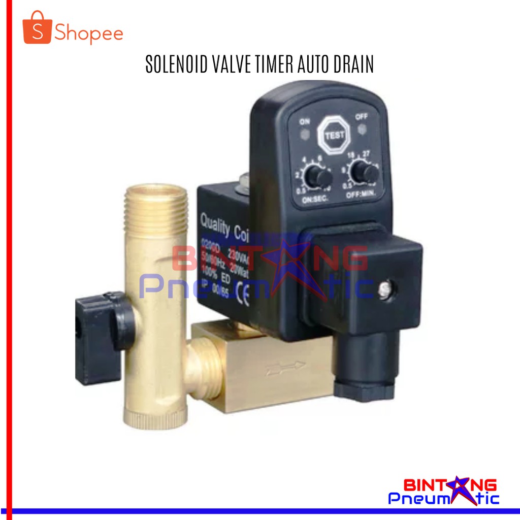 Jual SOLENOID VALVE TIMER AUTO DRAIN 1/2 INCH 16BAR 220VAC | Shopee ...