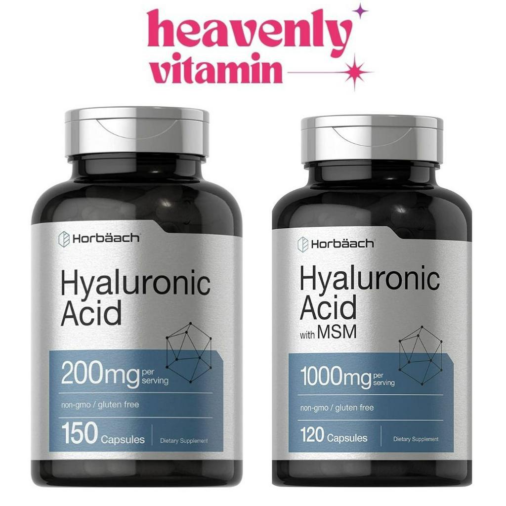 Jual Horbaach Hyaluronic Acid 200 mg-150 Capsules & with MSM 1000 mg ...