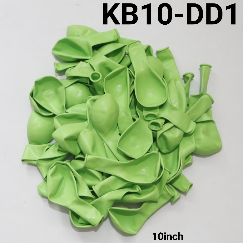 Jual KB10-DD1 Balon latex 10 inch 25 cm doff tebal hijau muda pupus ...