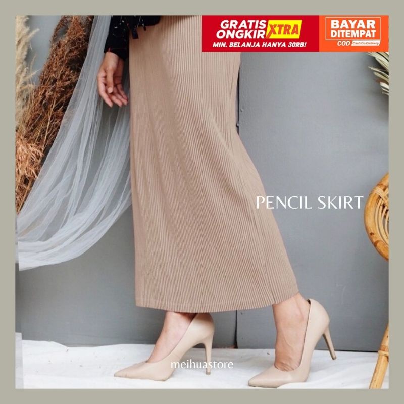 Jual Rok Plisket Span | Rok pensil | Rok Span plisket lurus | Shopee ...
