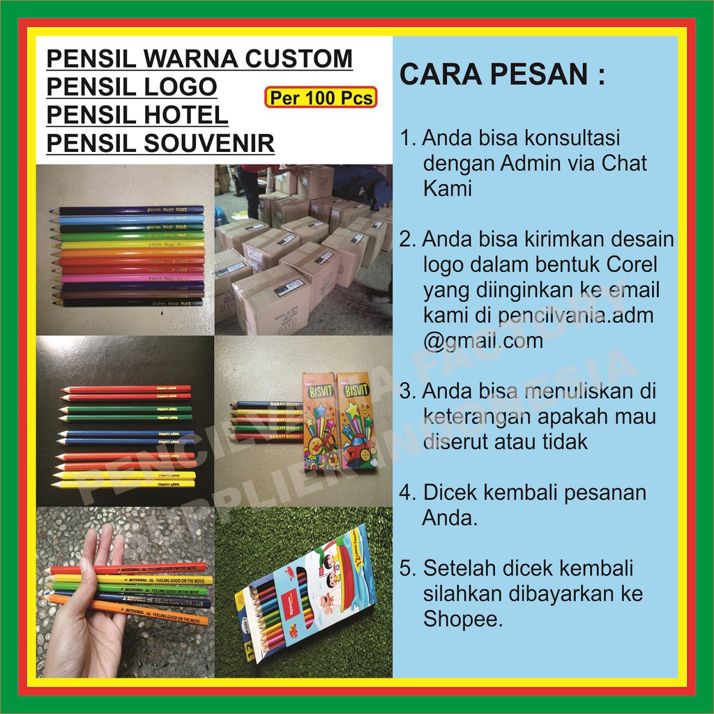 Jual PENSIL WARNA CUSTOM Maklon l Pensil Kayu Polos Hitam Murah Hotel ...