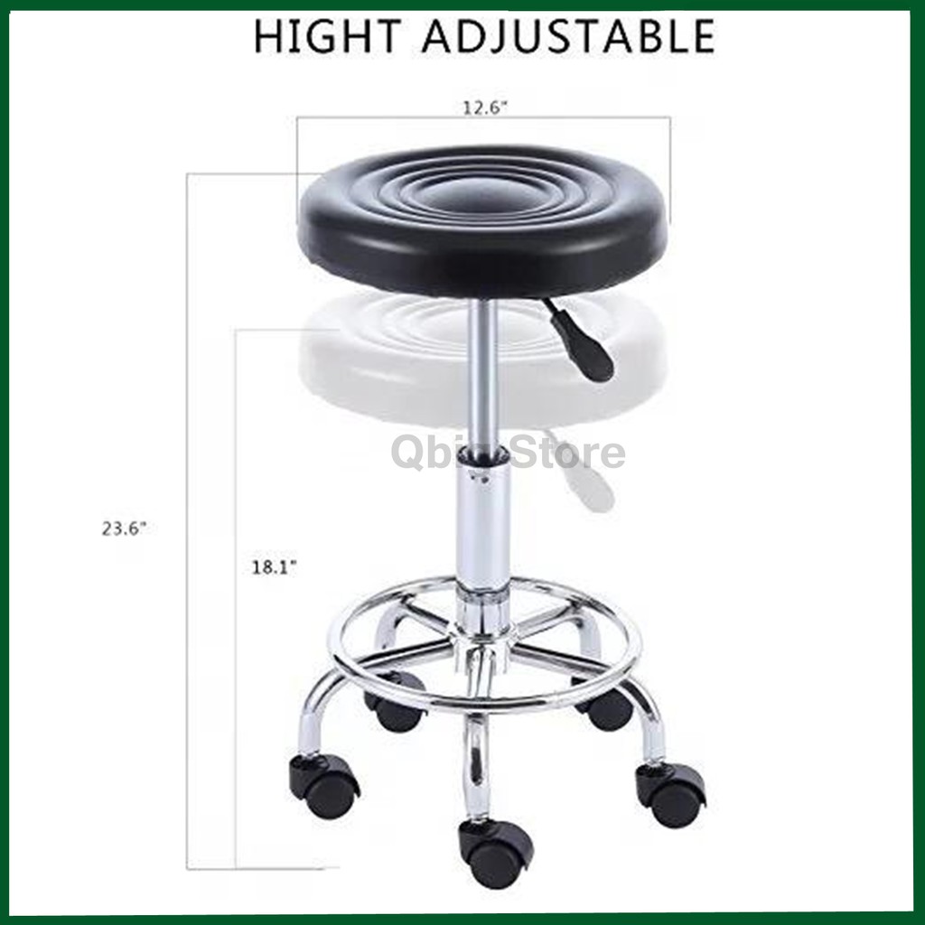 Jual Kursi Salon Hidrolik Bulat / Barstool / Kursi Lab Roda - Hitam ...