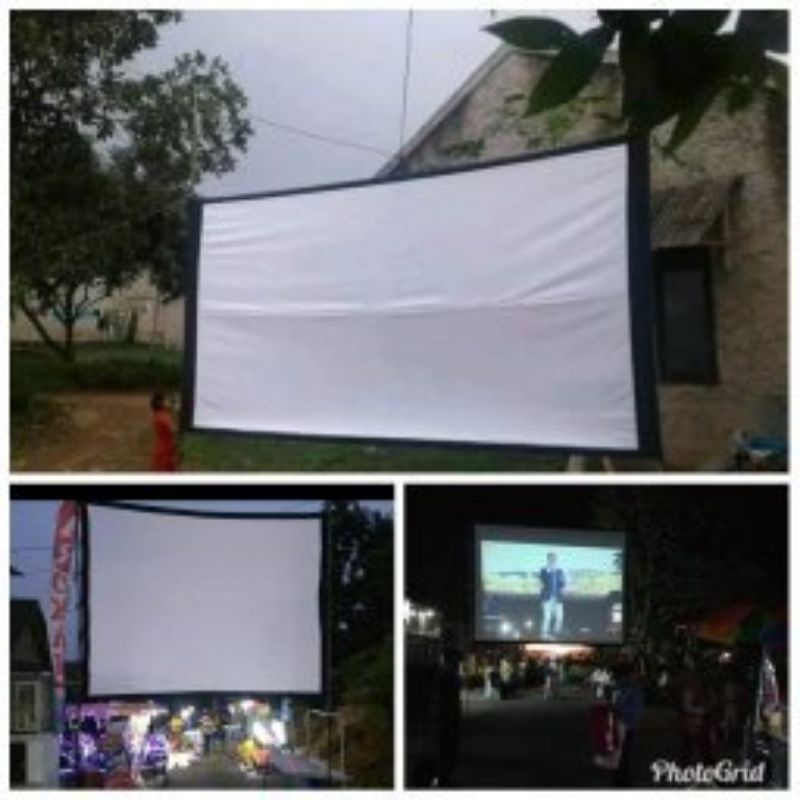 Jual layar proyektor/screen proyektor bisa tembak depan atau belakang ...