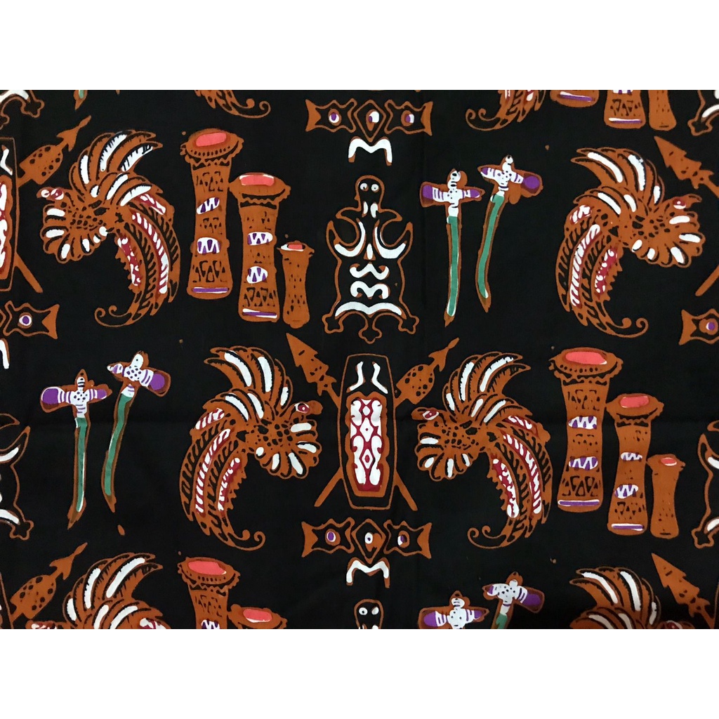 Jual Batik Papua Motif Pesona Papua Hitam Sogan (Tulis Kombinasi Cap ...