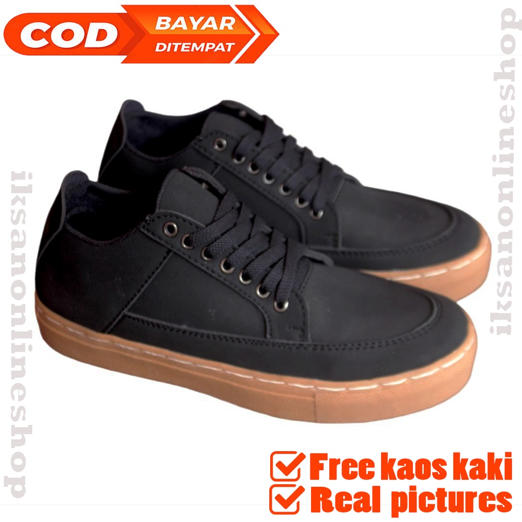 Jual BONANZA Sepatu Pria Sneakers Casual Terbaru Warna Hitam Coklat Original Shoes -Kult Faux ...