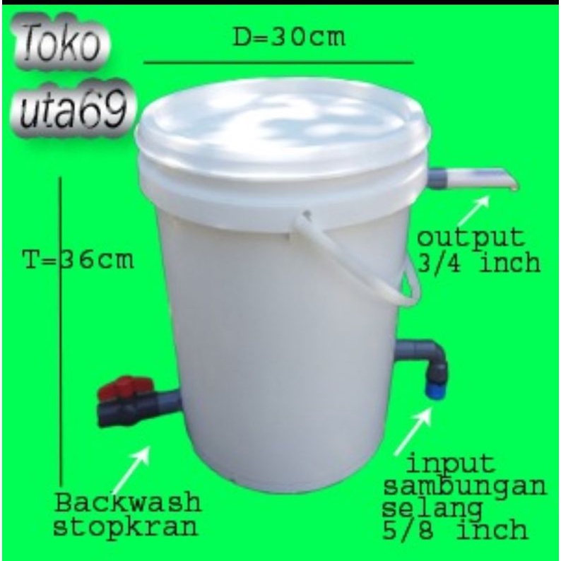 Jual Ember filter kolam koi uk 25L input 1/2 output/3/4 | Shopee Indonesia