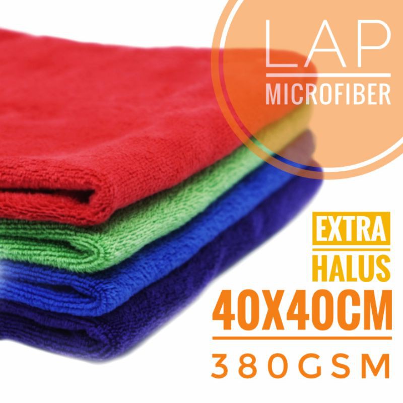 Jual Kain Lap Microfiber / Mikrofiber Tebal Halus 380gsm ( 40x40 Cm) Lap Mobil Lap Serbaguna Lap ...