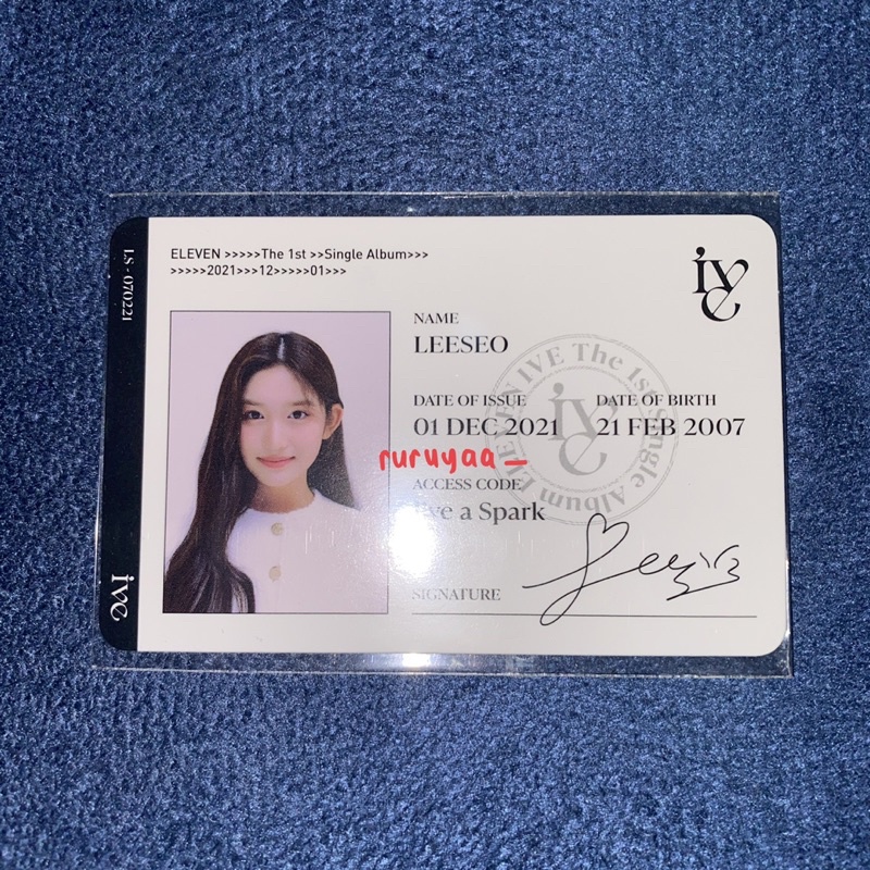 Jual IDCARD PHOTOCARD PC IVE LEESEO OFFICIAL ELEVEN ID CARD FIRST PRESS ...