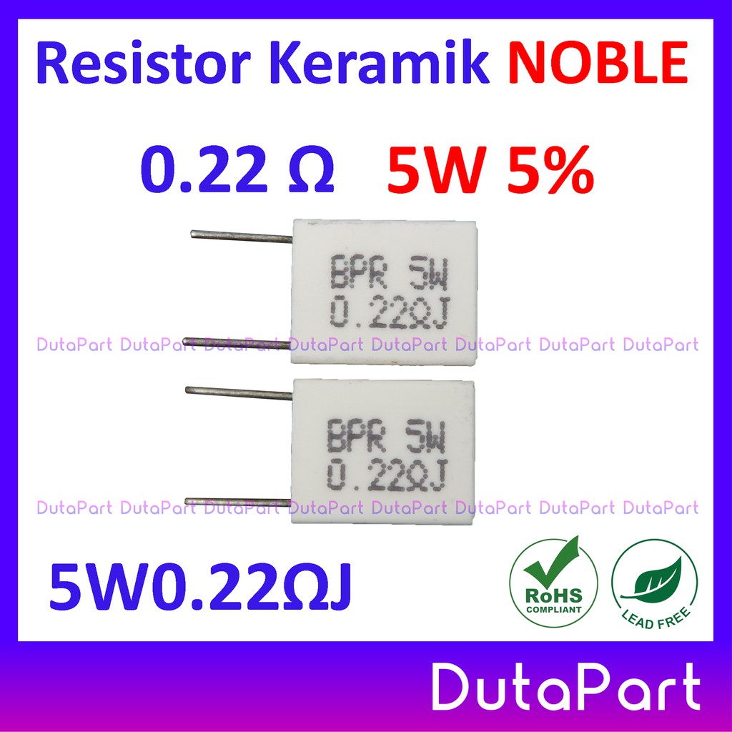 Jual Resistor Keramik NOBLE NOBEL Vertikal 5W 5% Kapur 5Watt 5 Watt PILIH UKURAN | Shopee Indonesia
