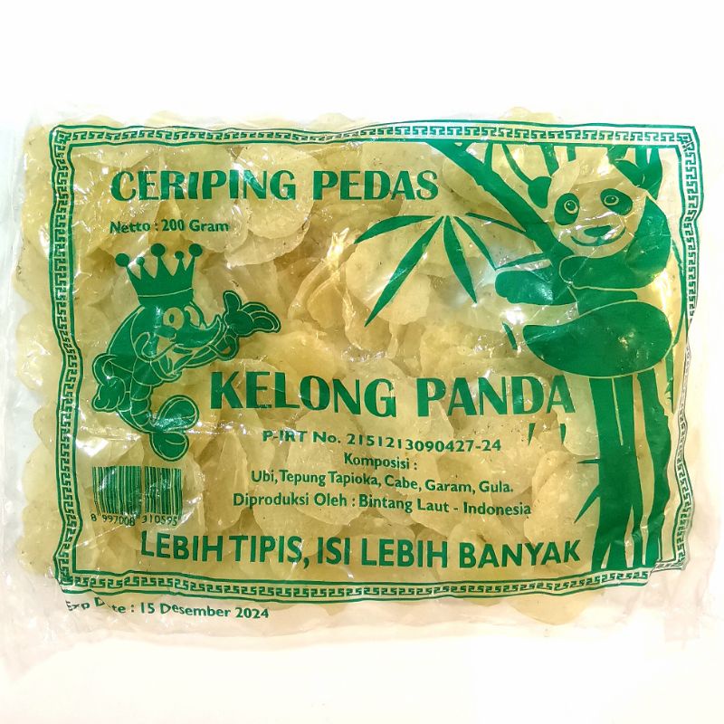 Jual Ceriping Pedas Cap Kelong Panda 200 gr | Kerupuk Ubi | Shopee ...