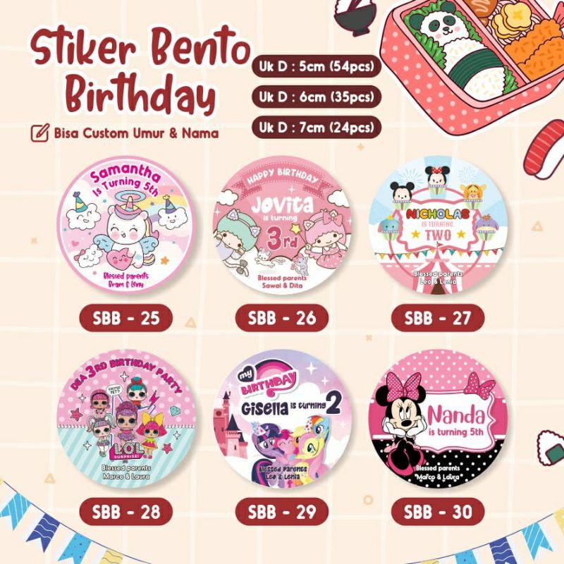 Jual Stiker label ulang tahun birthday hampers souvenir party anak ...