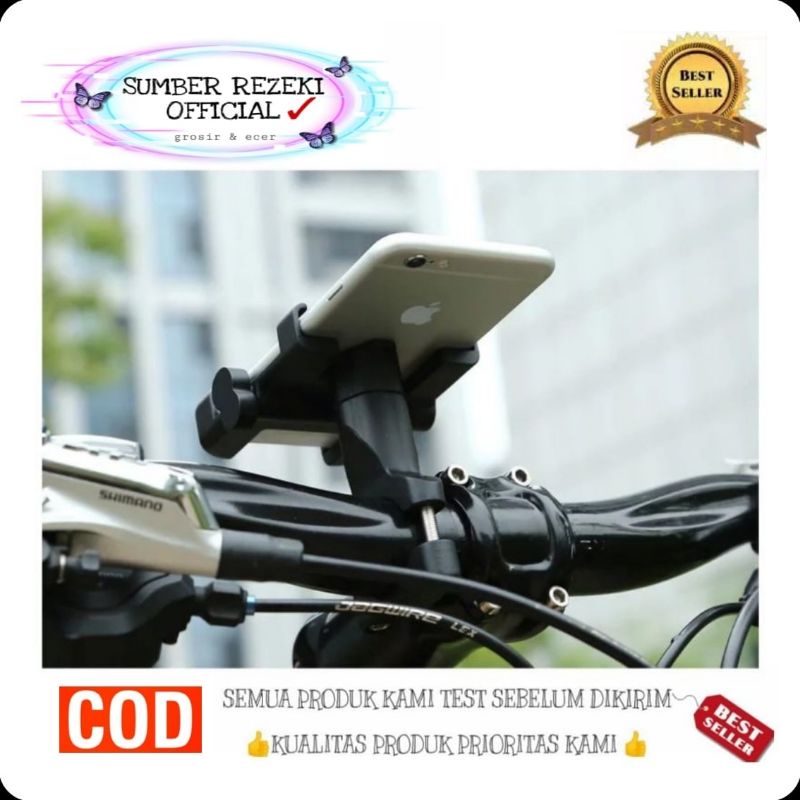 Jual SR - Holder stang sepeda motor HM-22 holder full besi handphone stang motor HM22 holder hp ...
