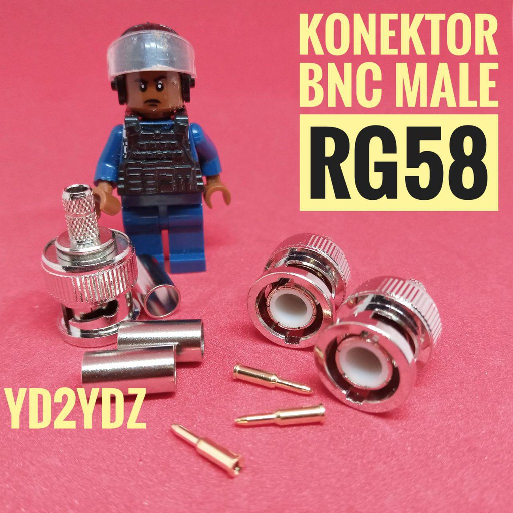 Jual konektor bnc male rg58 crimping connector kabel rg-58 crimp antenna radio ht antena coaxial ...