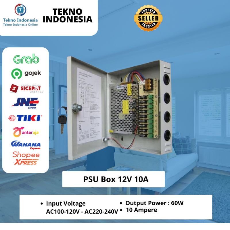 Jual CCTV Power Supply Box 12Volt 10Ampere PSU Box 12V 10A | Shopee ...