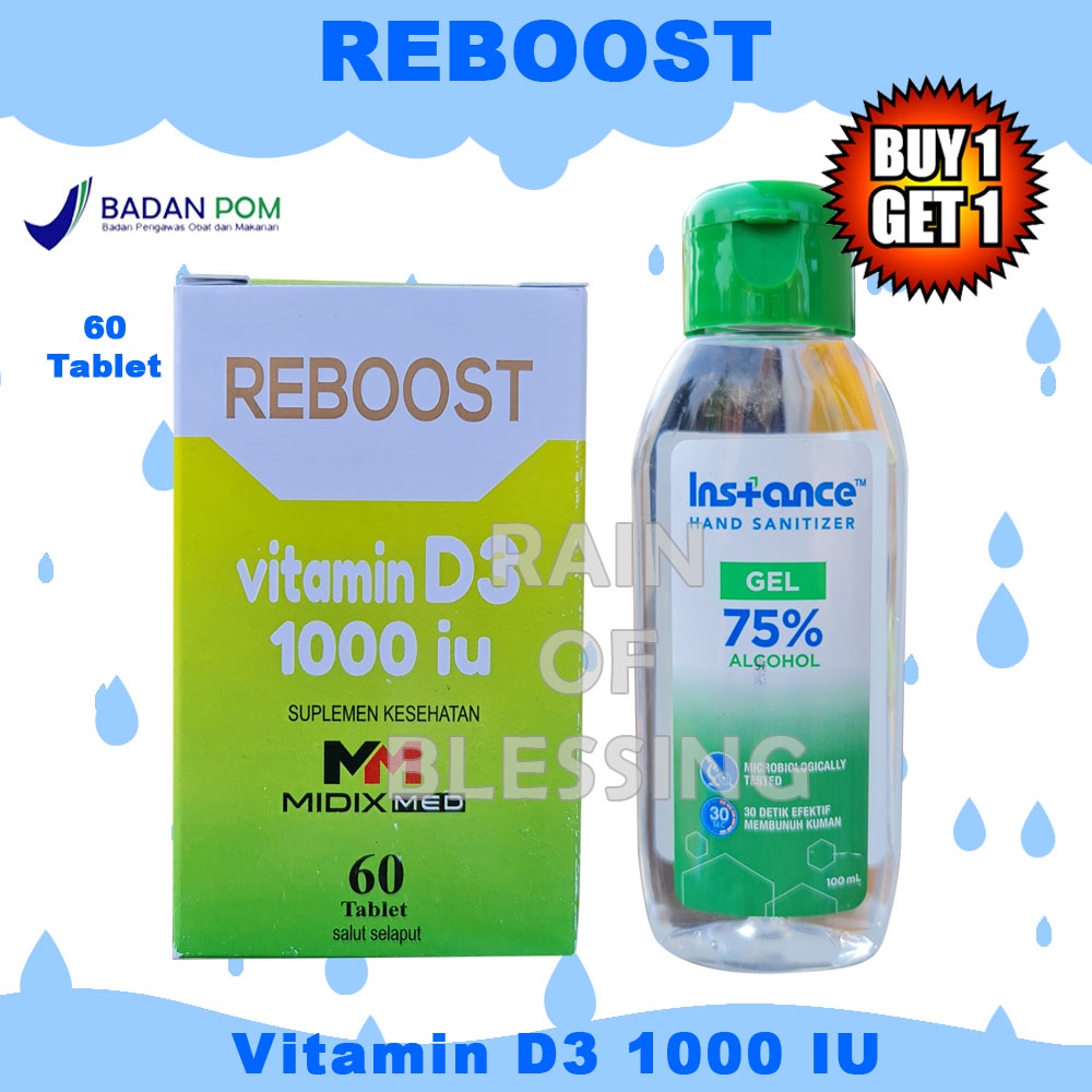 Jual BUY 1 GET 1 - REBOOST Vitamin D3 1000 IU 60 Tablet - Kesehatan ...