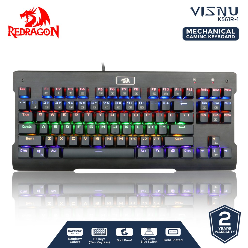 Jual Redragon Mechanical Keyboard Gaming Rainbow VISNU - K561R-1 ...