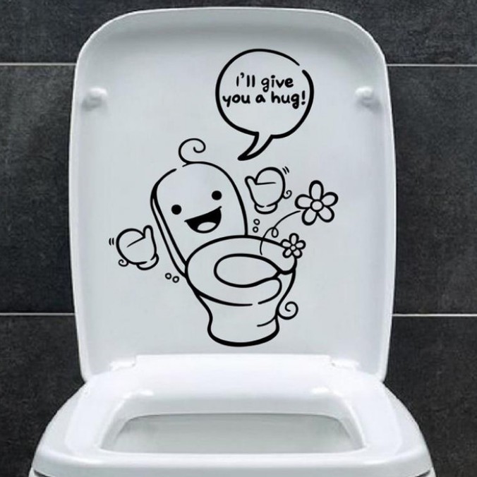 Jual Stiker Toilet Give Hug Wall Sticker Kamar Mandi WC Closet Rumah ...