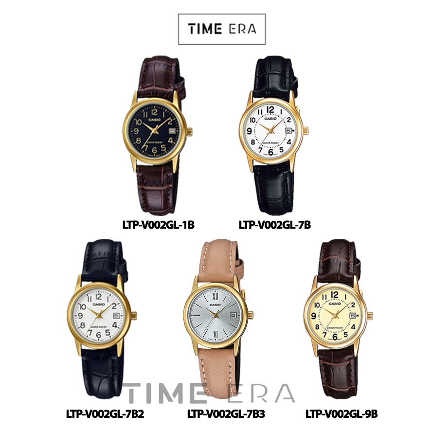 Jual Casio General Ltp V002gl Ltp V002gl 1b 7b 9b Jam Tangan Kulit Wanita Analog Gold Shopee