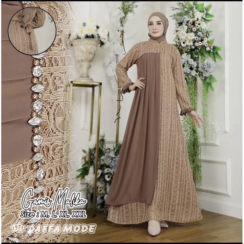Jual DRESS PESTA MEWAH - GAMIS DRESS MALIKA PAYET - GAMIS BROKAT MALIKA ...