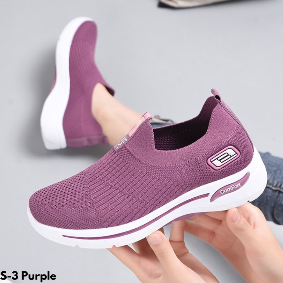 Jual SEPATU KETS SNEAKERS TANPA TALI WANITA NYAMAN IMPORT BREATHABLE ...