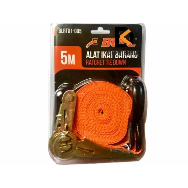 Jual Alat ikat barang tali mobil 5 meter ratchet tie down bull ...