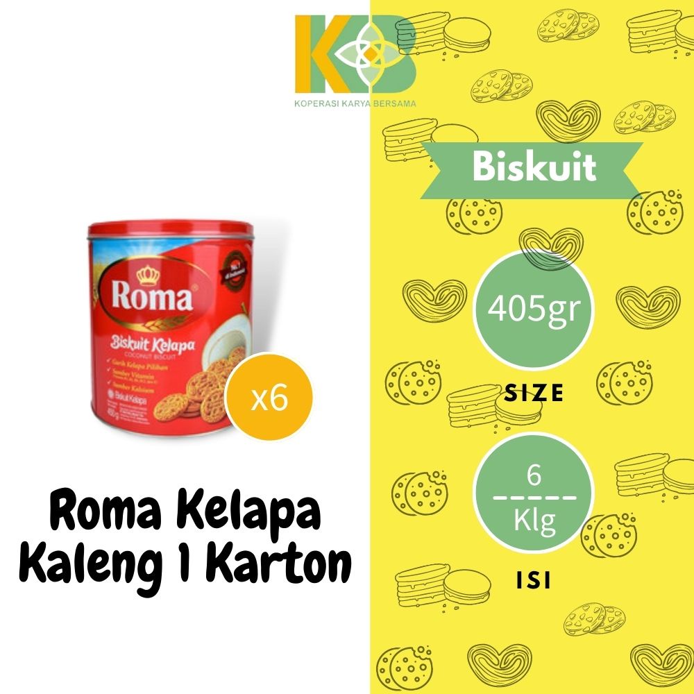 Jual Biskuit Roma Kelapa Kaleng 345gr Isi 6 Kaleng / Karton | Shopee ...