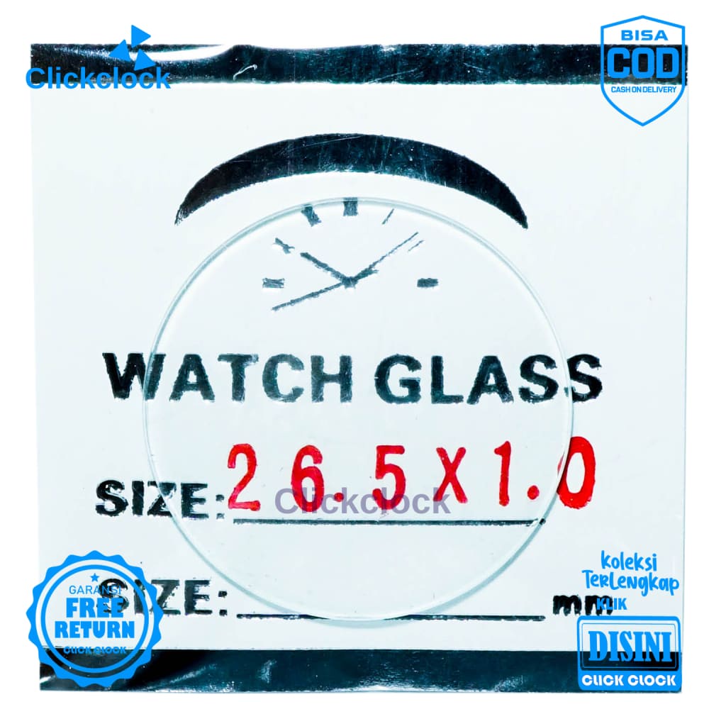 Jual Kaca Jam Kaca Bahan Watch Glass PNC-265 Bagus 2,65 cm | Shopee Indonesia