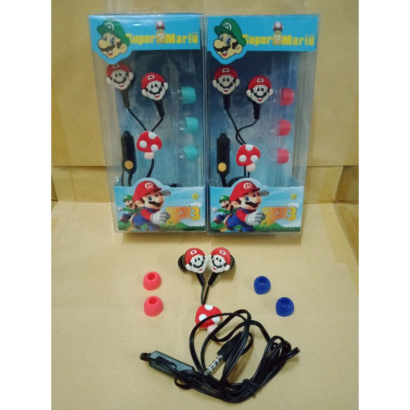 Jual Headset karakter Super Mario Doraemon Plus Mic Termurah | Shopee ...
