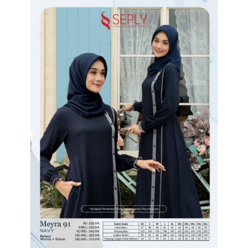 Jual SEPLY GAMIS MEYRA 91 NAVY & BLACK | Shopee Indonesia