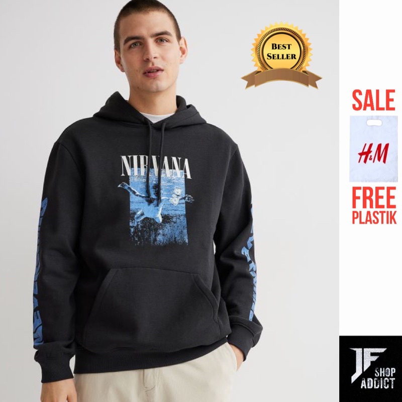 Jual (COD) Hoodie H&M HnM Nirvana Nevermind Full Label & Tag Harga ...