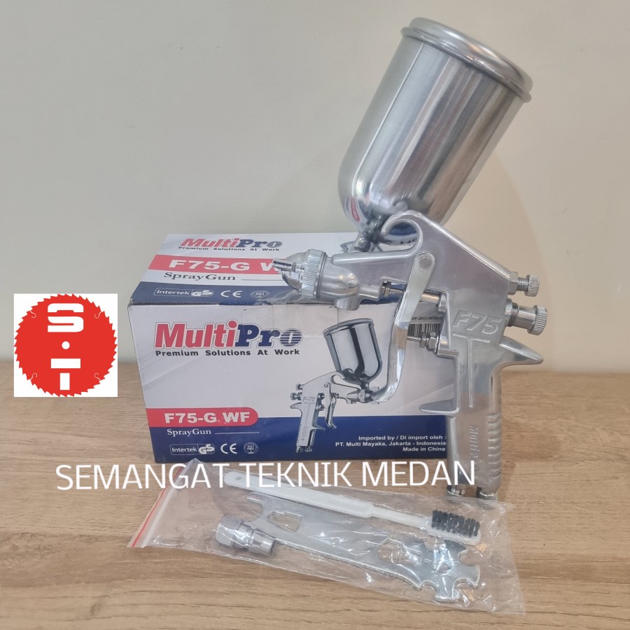 Jual F75 SPRAY GUN SEMPROTAN ANGIN CAT TABUNG ATAS MULTIPRO F75-G ...