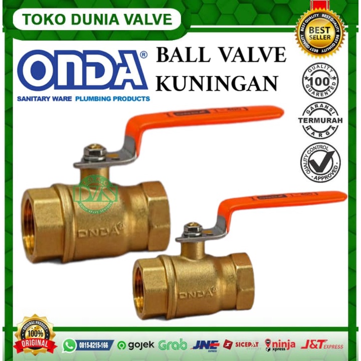 Jual ONDA BALL VALVE 2" DN50 KUNINGAN/BRASS DRAT/SCREW | Shopee Indonesia