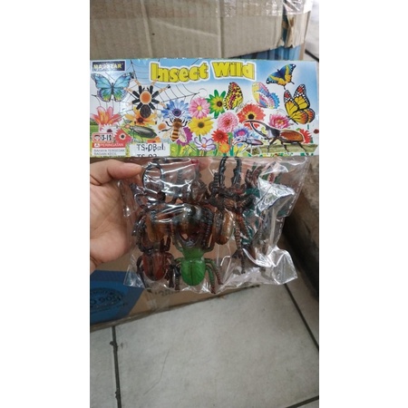 Jual mainan karet serangga insect wild set 6pc kumbang figure toy ...