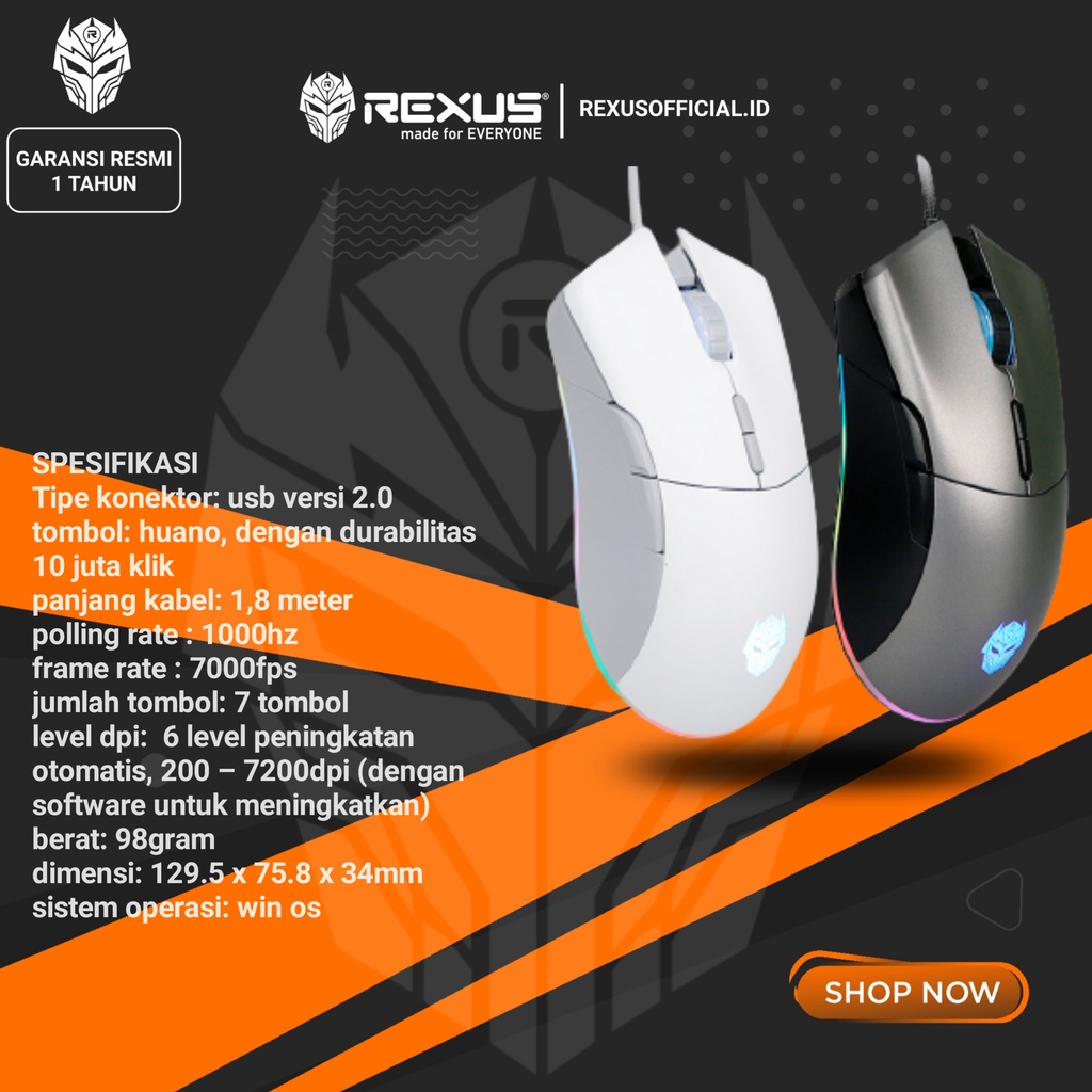 Jual Mouse USB kabel mouse game laptop LED Rexus Mouse Gaming Xierra ...