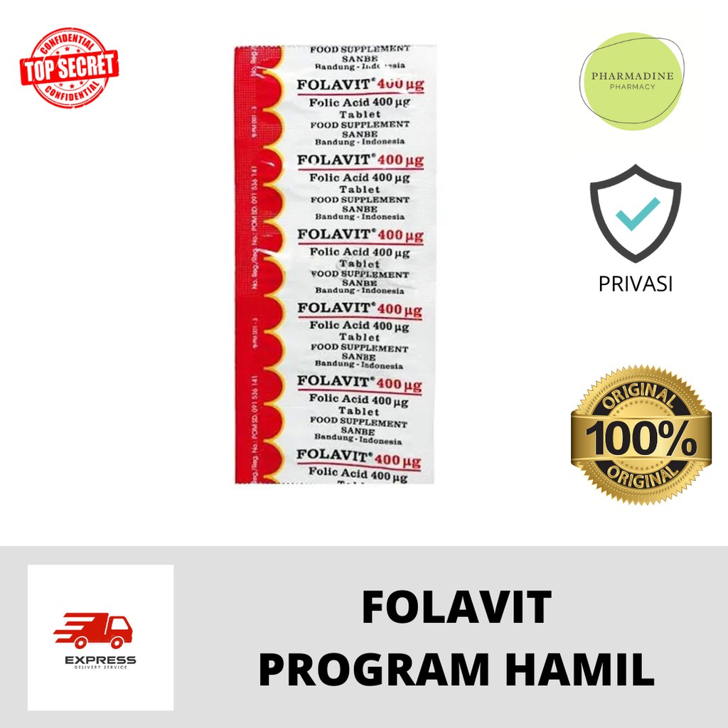 Jual Folavit 400 mcg Strip / Asam Folat / Folic Acid / Suplemen Ibu ...