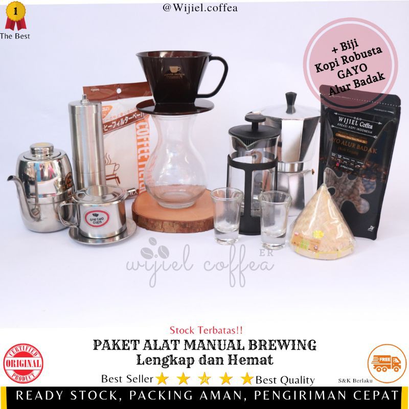 Jual Paket Alat Kopi - Alat Manual Brew - French Press - Coffee Maker ...