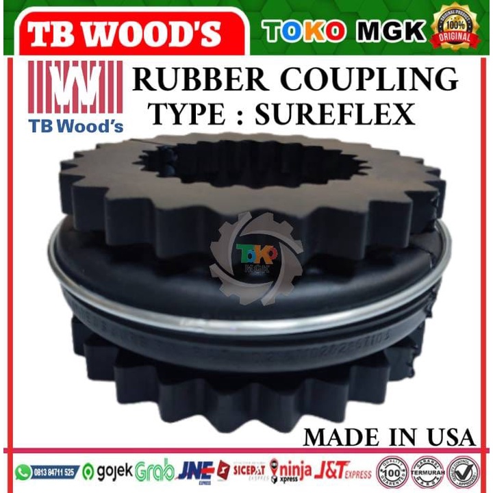 Jual RUBBER 14E SUREFLEX COUPLING WITH SPRING TB WOODS - MADE IN USA ...