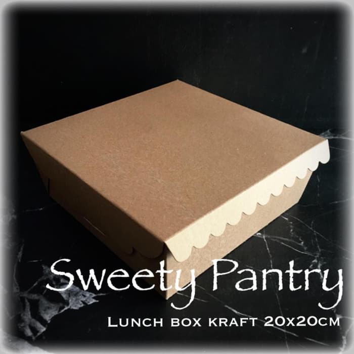 Jual Dus/ Box Lunch Box Premium 20x20x8cm Brown + 2 Tali + Sekat 5 - 50 ...
