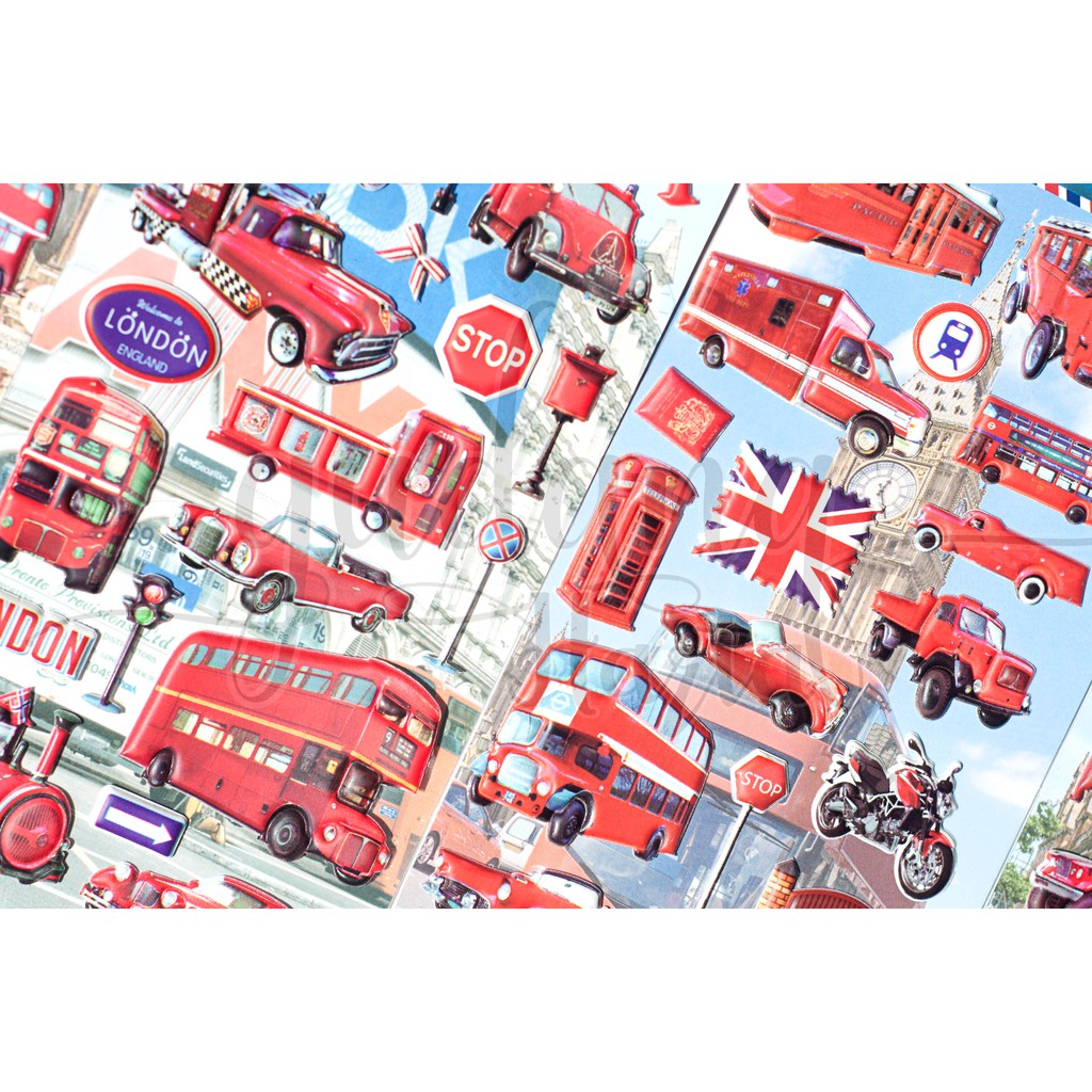Jual Stiker London Bus Stiker Lucu Stiker Unik DIY Scrapbook GH 303011 ...