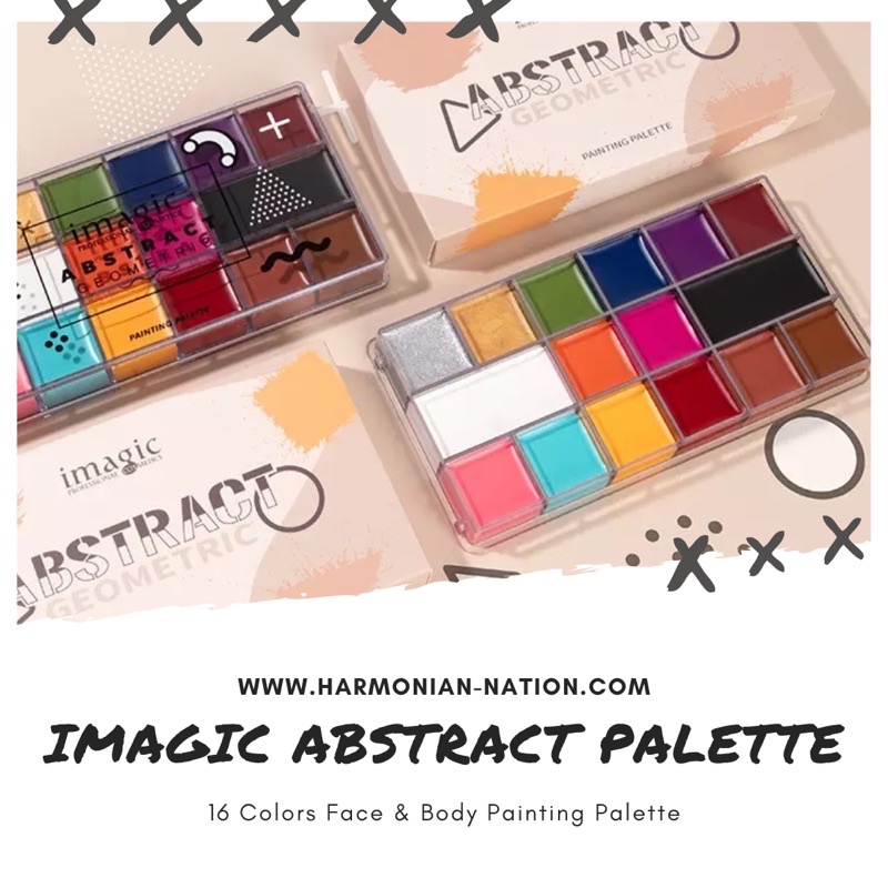 Jual Imagic Abstract Geometry Palette 16 Colors Body paint Face paint ...